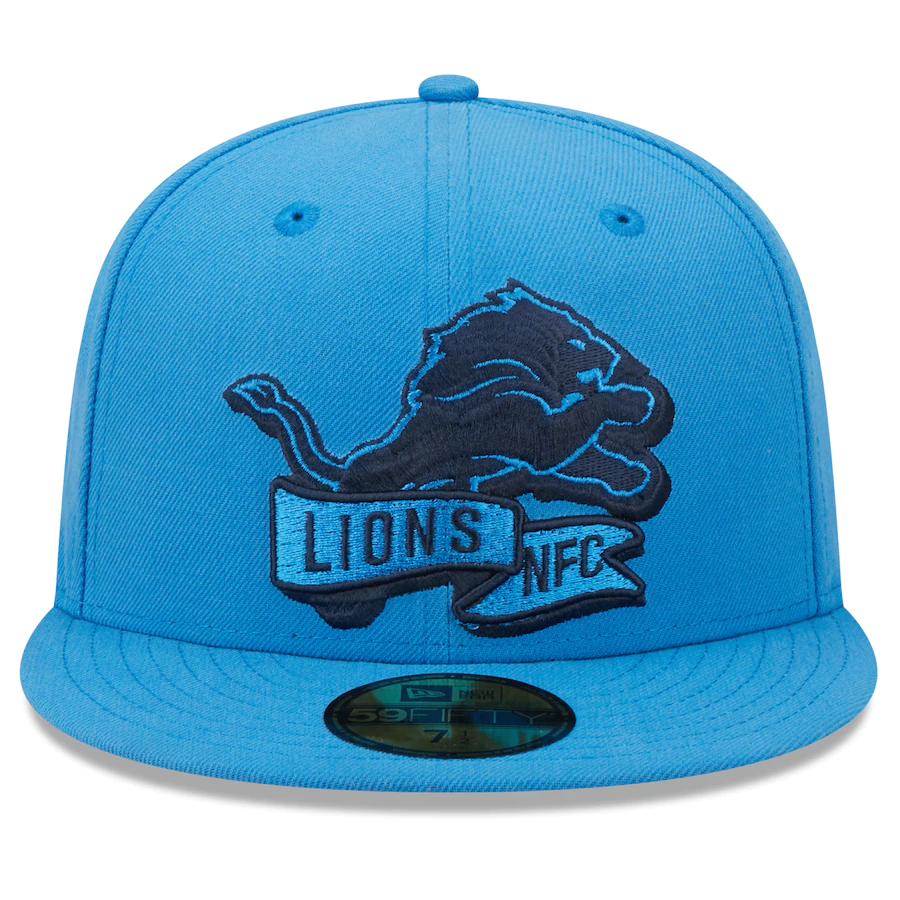 New Era Detroit Lions Baby Blue Tonal 2022 Sideline 59FIFTY Fitted Hat