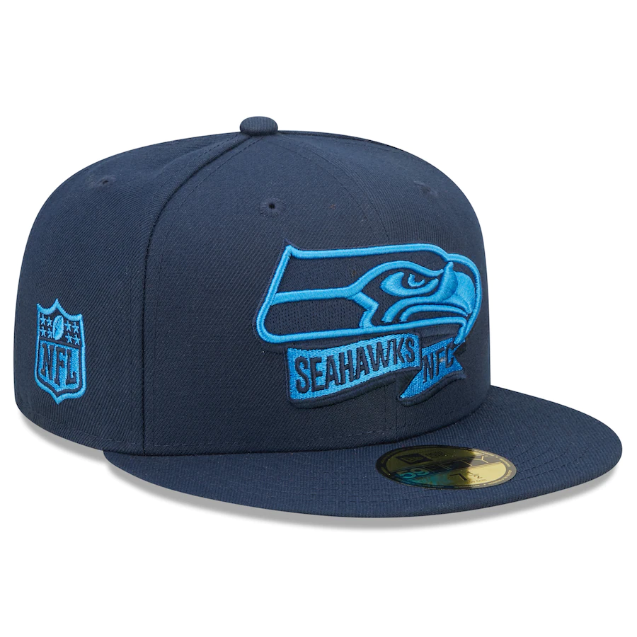 New Era Seattle Seahawks Navy Tonal 2022 Sideline 59FIFTY Fitted Hat