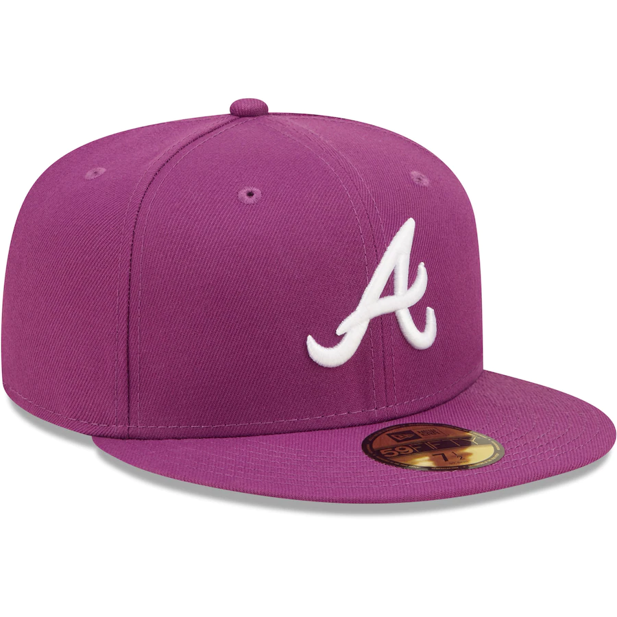 New Era Atlanta Braves Grape Logo 59FIFTY Fitted Hat