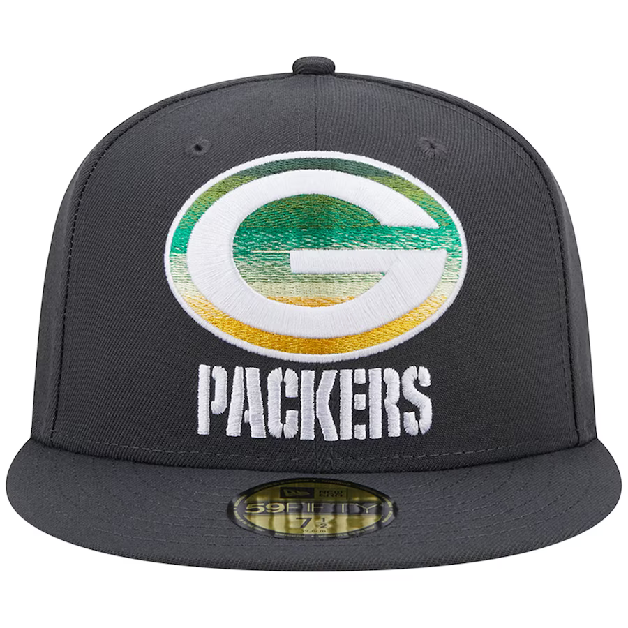 New Era Green Bay Packers Graphite Color Dim 59FIFTY Fitted Hat