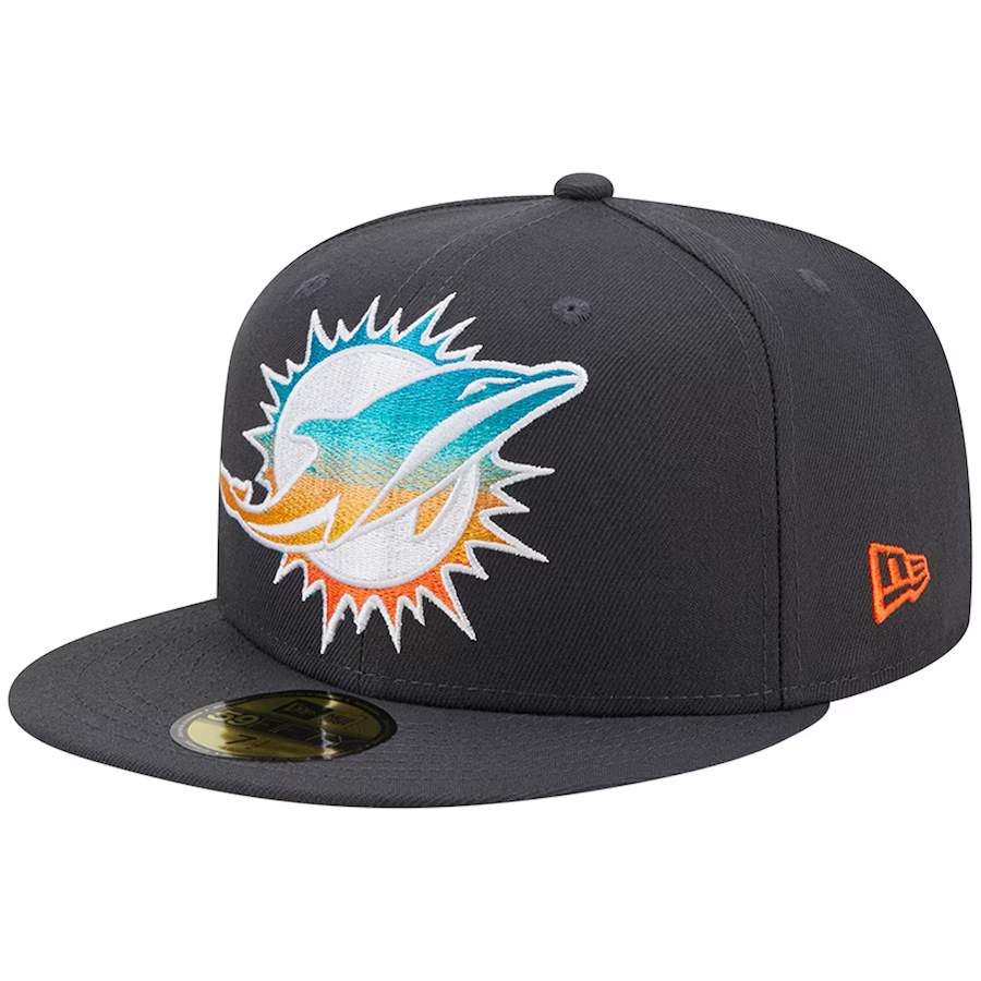 New Era Miami Dolphins Graphite Color Dim 59FIFTY Fitted Hat