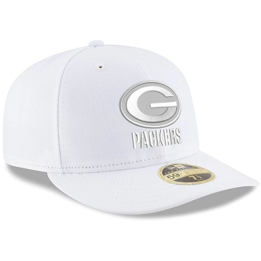 New Era Green Bay Packers White on White Low Profile 59FIFTY Fitted Hat