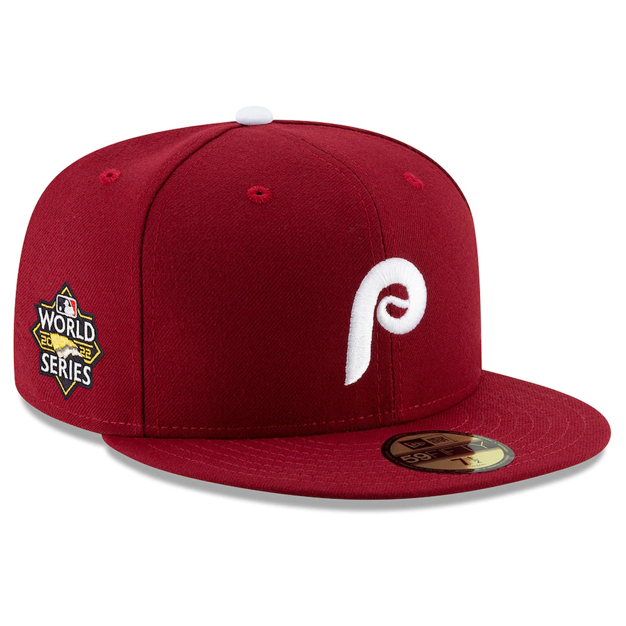 New Era Philadelphia Phillies Burgundy 2022 World Series 59FIFTY Fitte