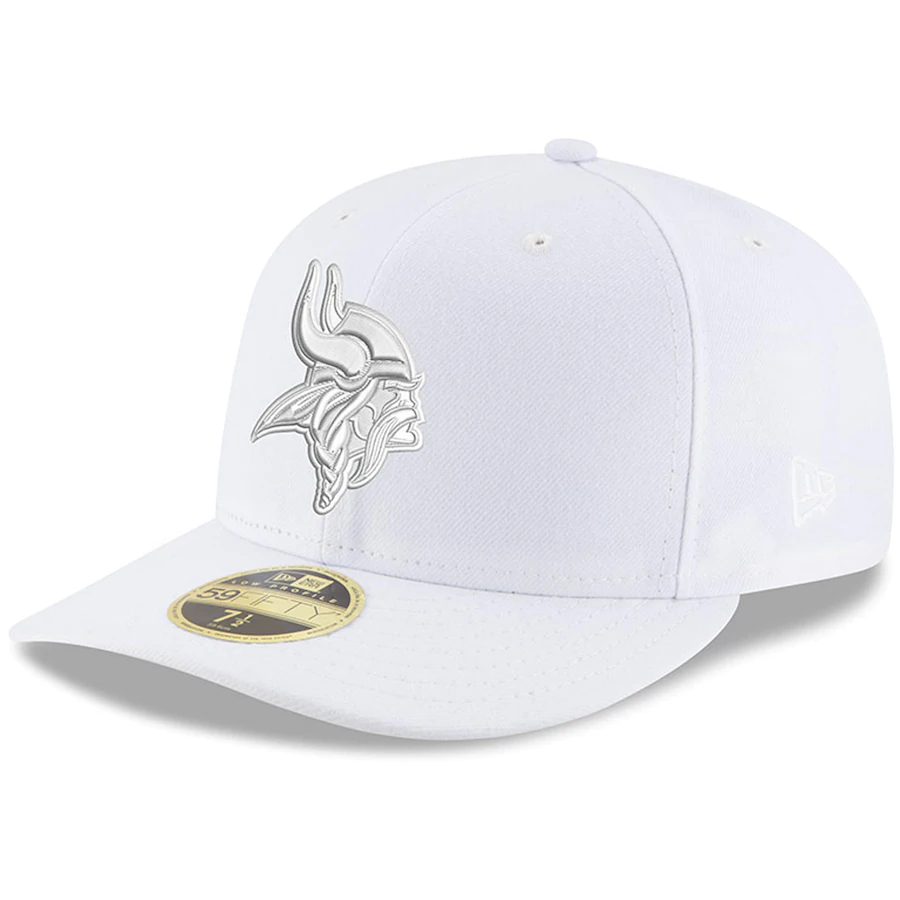 New Era Minnesota Vikings White on White Low Profile 59FIFTY Fitted Hat
