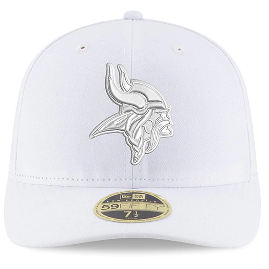 New Era Minnesota Vikings White on White Low Profile 59FIFTY Fitted Hat