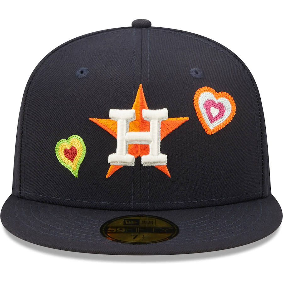New Era Houston Astros Navy Chain Stitch Heart 59FIFTY Fitted Hat