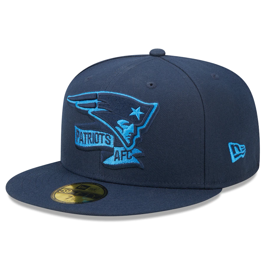New Era New England Patriots Navy Tonal 2022 Sideline 59FIFTY Fitted Hat