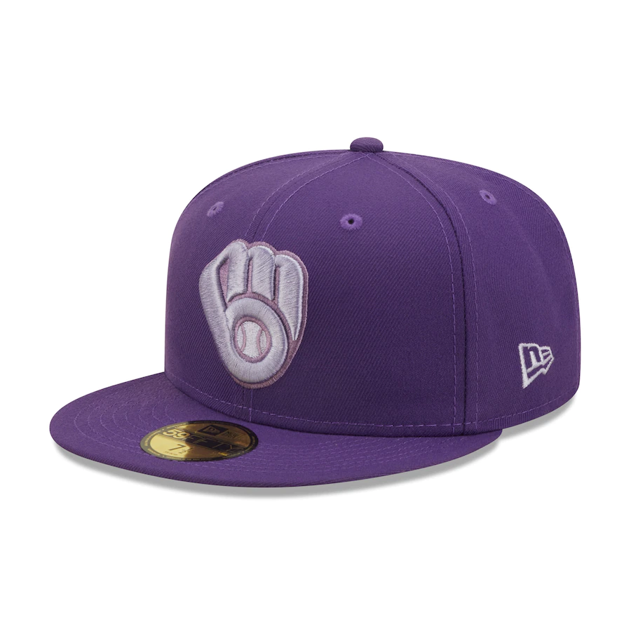 New Era Milwaukee Brewers Purple 50th Anniversary Lavender Undervisor