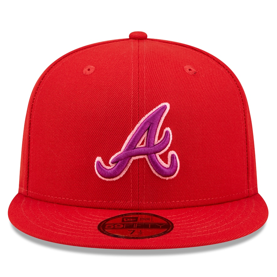 New Era Atlanta Braves Red Purple Undervisor 59FIFTY Fitted Hat