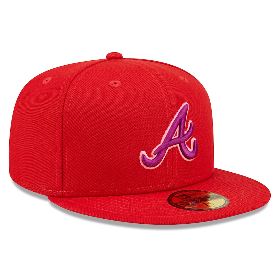New Era Atlanta Braves Red Purple Undervisor 59FIFTY Fitted Hat