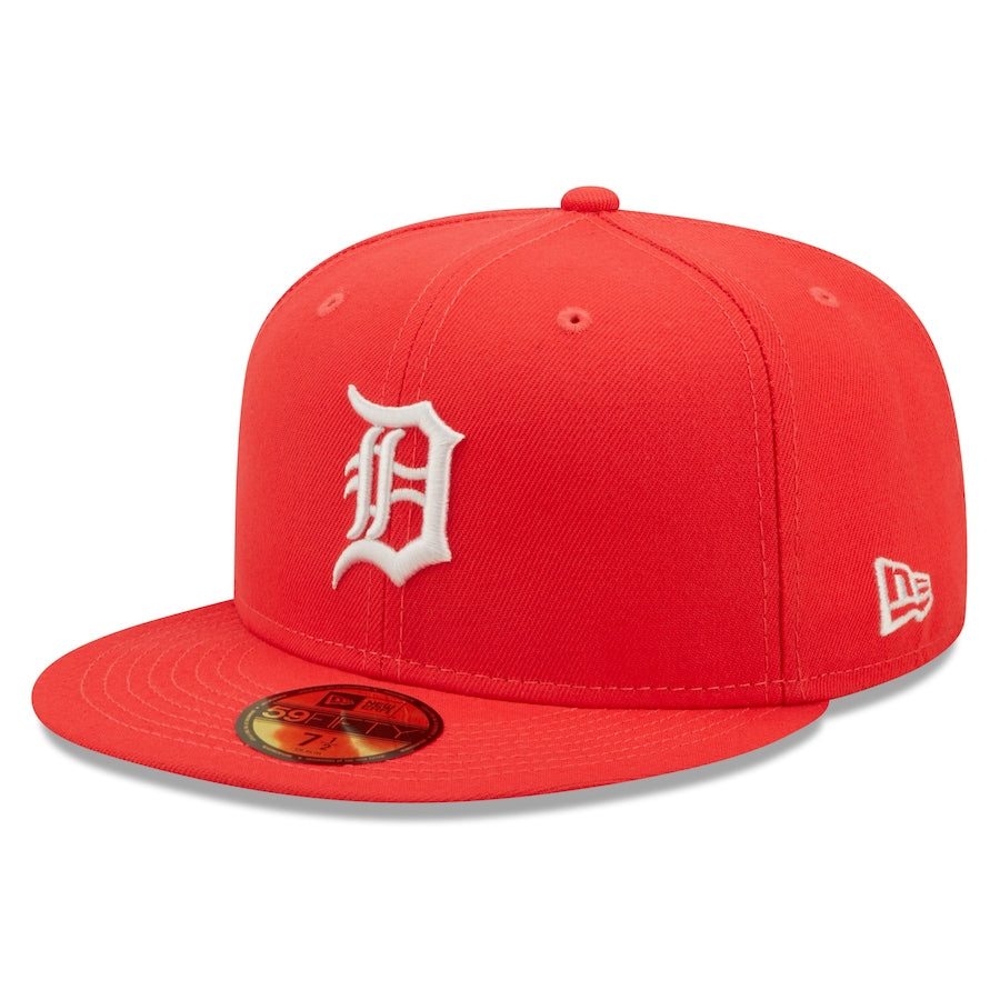 New Era Detroit Tigers Lava Highlighter Logo 59FIFTY Fitted Hat