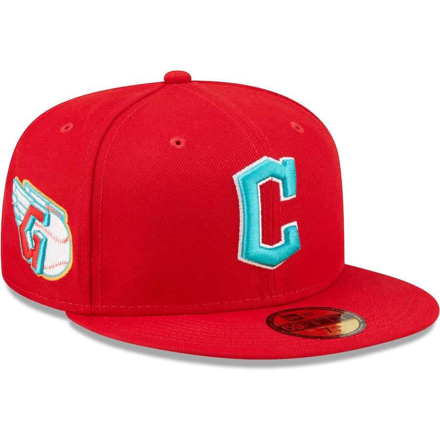 New Era Cleveland Guardians Team Logo Scarlet/Teal Undervisor 2022 59F