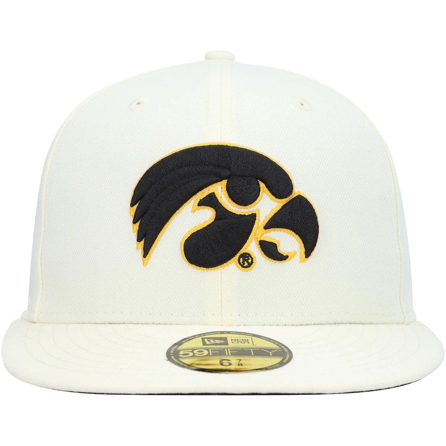 New Era Iowa Hawkeyes Cream Chrome Color Dim 2022 59FIFTY Fitted Hat