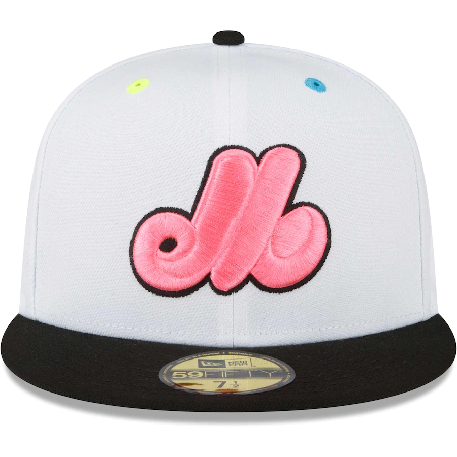 New Era Montreal Expos White Cooperstown Collection Neon Eye 59FIFTY F