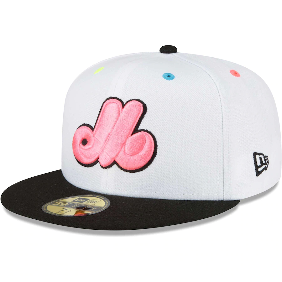 New Era Montreal Expos White Cooperstown Collection Neon Eye 59FIFTY F