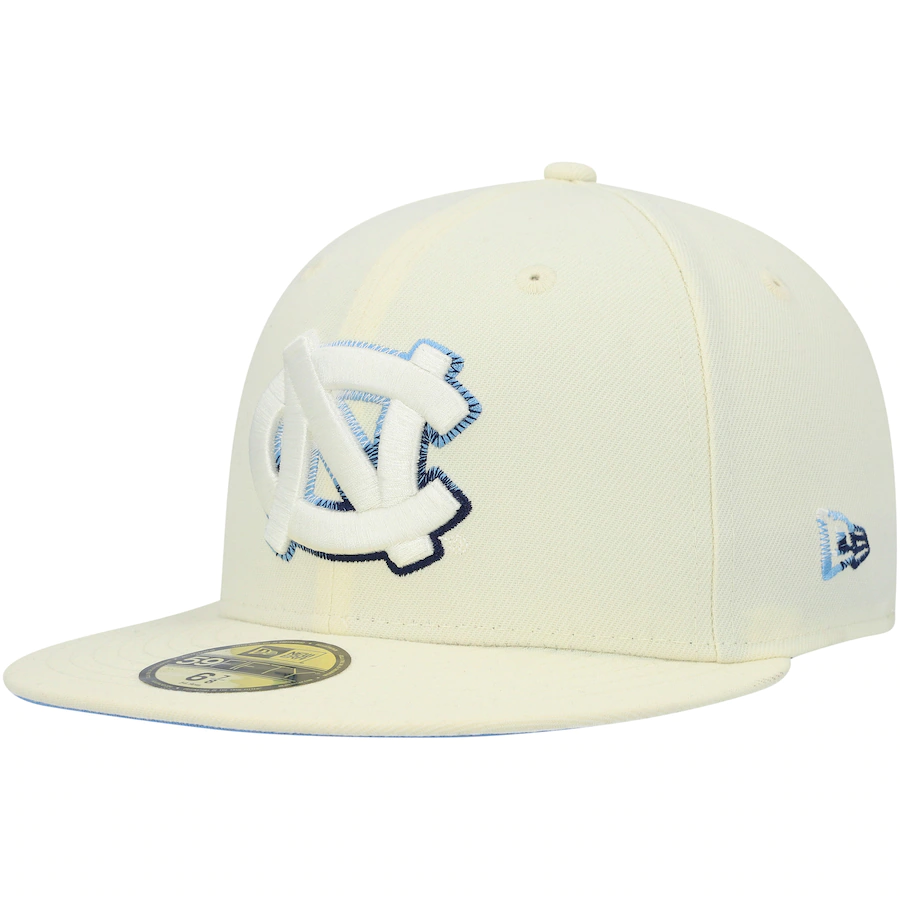 New Era North Carolina Tar Heels Cream Chrome Color Dim 2022 59FIFTY ...