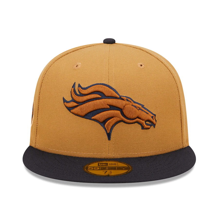 New Era Denver Broncos Tan/Navy 50th Season Wheat 59FIFTY Fitted Hat