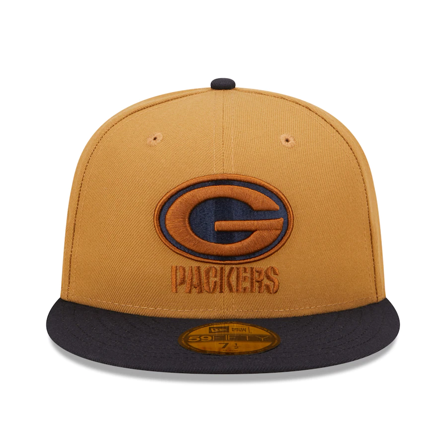 New Era Green Bay Packers Tan/Navy 50 Years at Lambeau Field Wheat ...