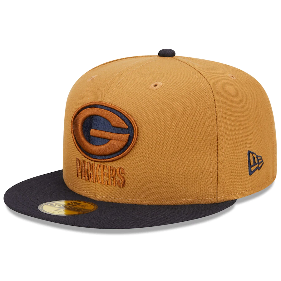 New Era Green Bay Packers Tan/Navy 50 Years at Lambeau Field Wheat ...