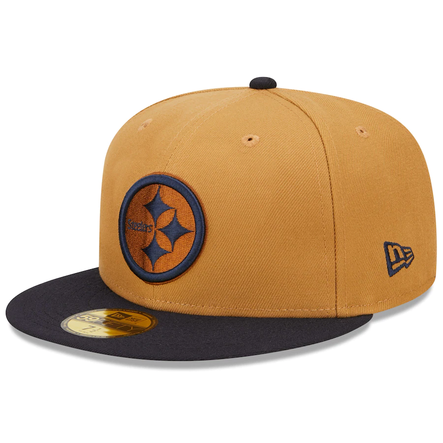 New Era Pittsburgh Steelers Tan/Navy 80th Season Wheat 59FIFTY Fitted Hat