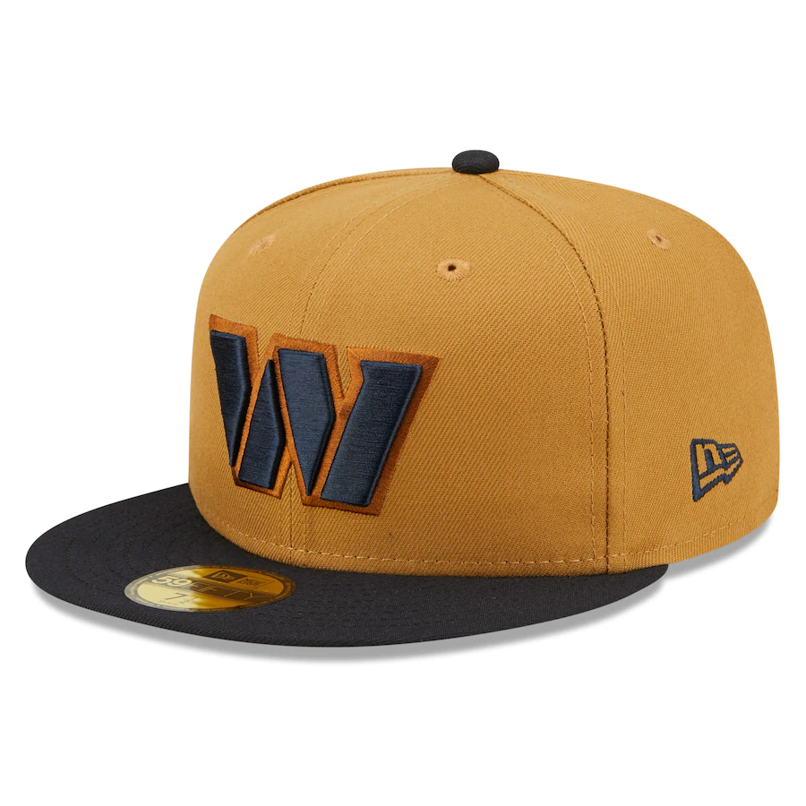 New Era Washington Commanders Tan/Navy Wheat 59FIFTY Fitted Hat