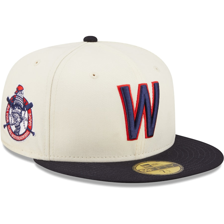 New Era Washington Senators White/Navy Cooperstown Collection 1956 All