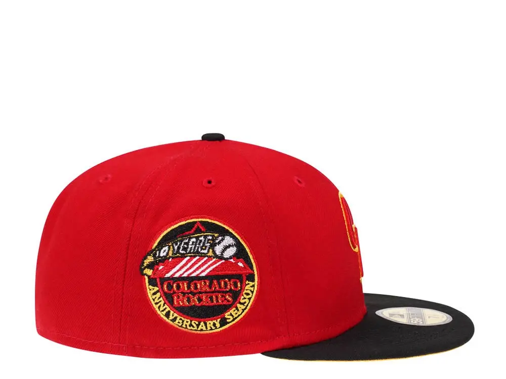 New Era Colorado Rockies Red/Black 10th Anniversary Golden Goal 59FIFTY ...