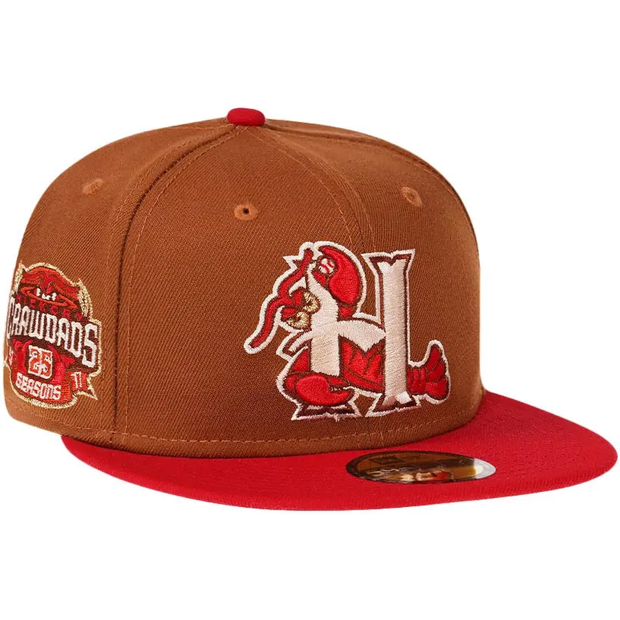 New Era Hickory Crawdads 25th Anniversary Bourbon Two Tone 59FIFTY Fit