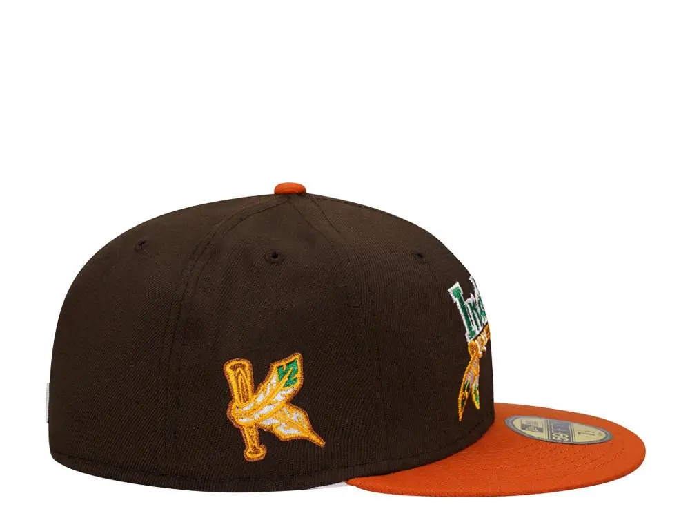 New Era Kinston Indians Chocolate Two Tone Throwback 59FIFTY Fitted Ha