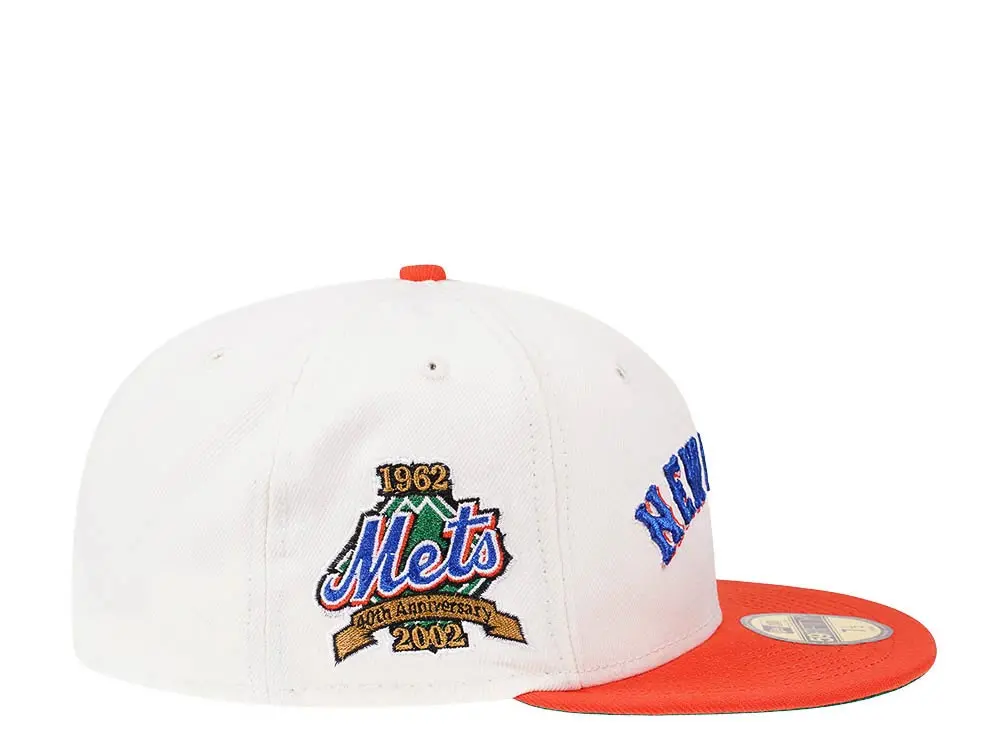 New Era New York Mets 40th Anniversary Cream Throwback 59FIFTY Fitted