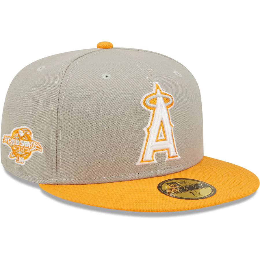New Era Los Angeles Angels Gray/Orange 2002 World Series Cooperstown ...