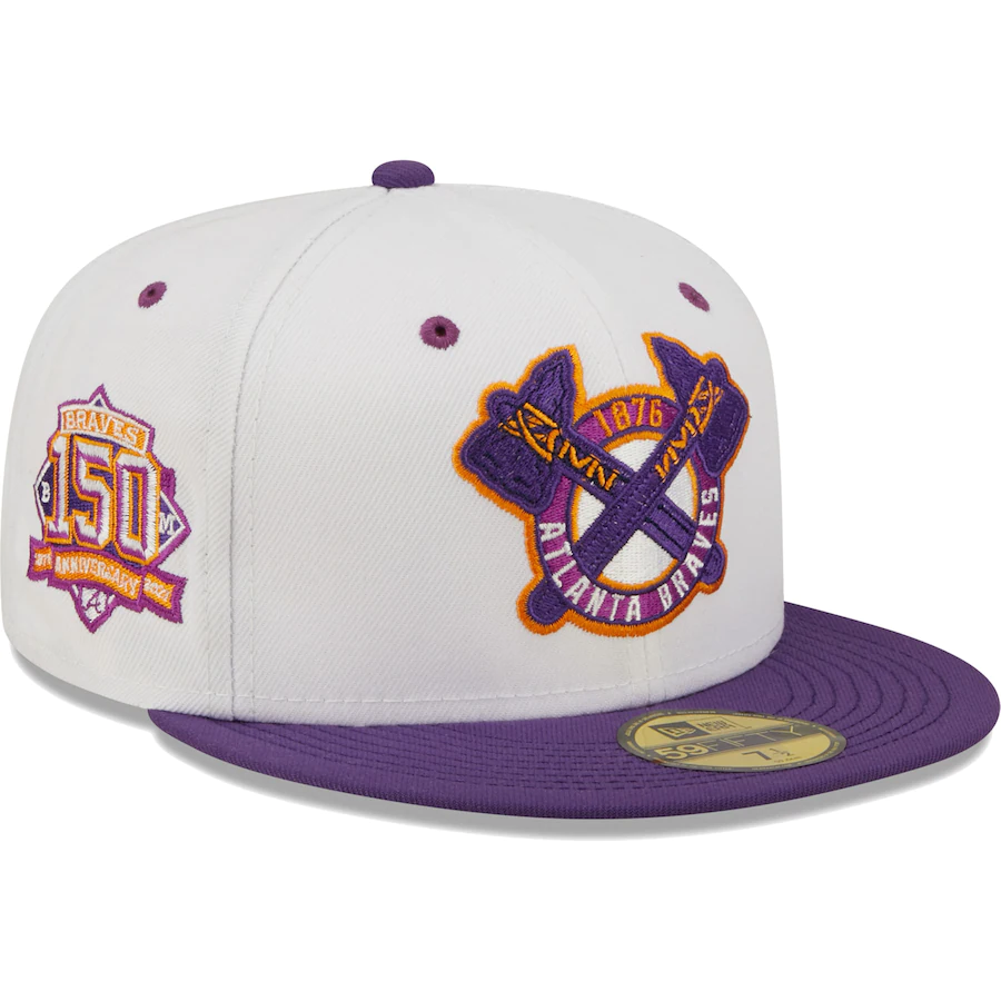 New Era Atlanta Braves New Era White/Purple 150th Anniversary Grape ...