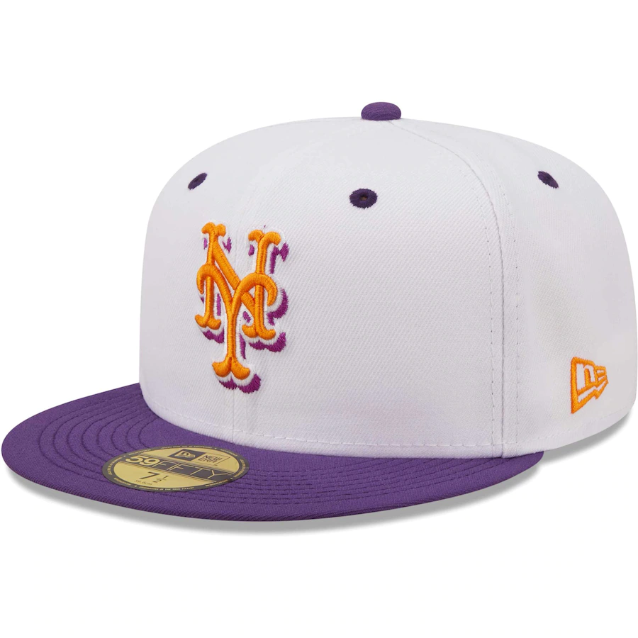New Era New York Mets White/Purple 50th Anniversary Grape Lolli 59FIFT
