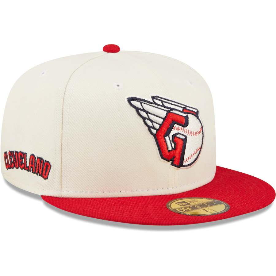 New Era Cleveland Guardians White/Red Cooperstown Collection Chrome 59