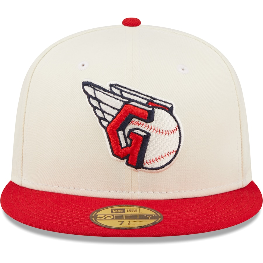New Era Cleveland Guardians White/Red Cooperstown Collection Chrome 59