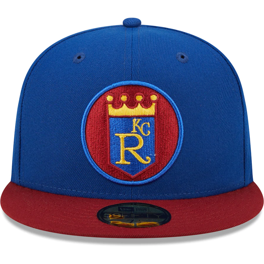 New Era Kansas City Royals Blue/Red Throwback Logo Primary Jewel Gold ...