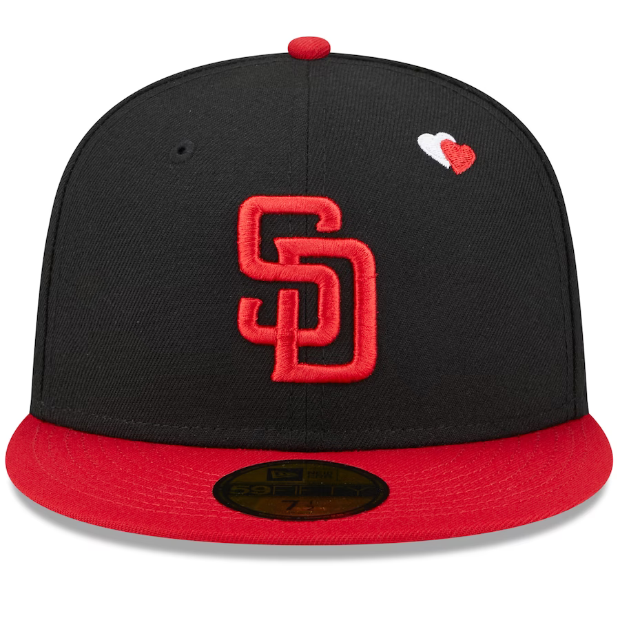 New Era San Diego Padres Black/Red Hearts 2023 59FIFTY Fitted Hat