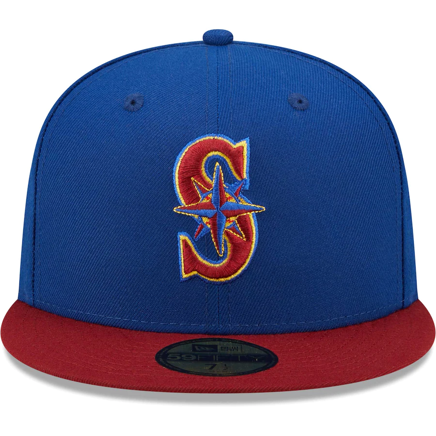 New Era Seattle Mariners Blue/Red Logo Primary Jewel Gold Undervisor ...