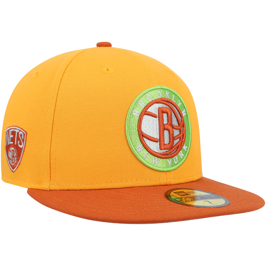 New Era Brooklyn Nets Gold/Rust 2022 59FIFTY Fitted Hat