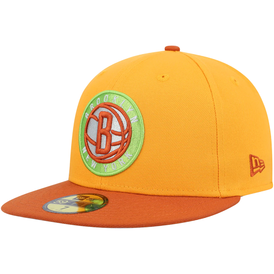 New Era Brooklyn Nets Gold/Rust 2022 59FIFTY Fitted Hat