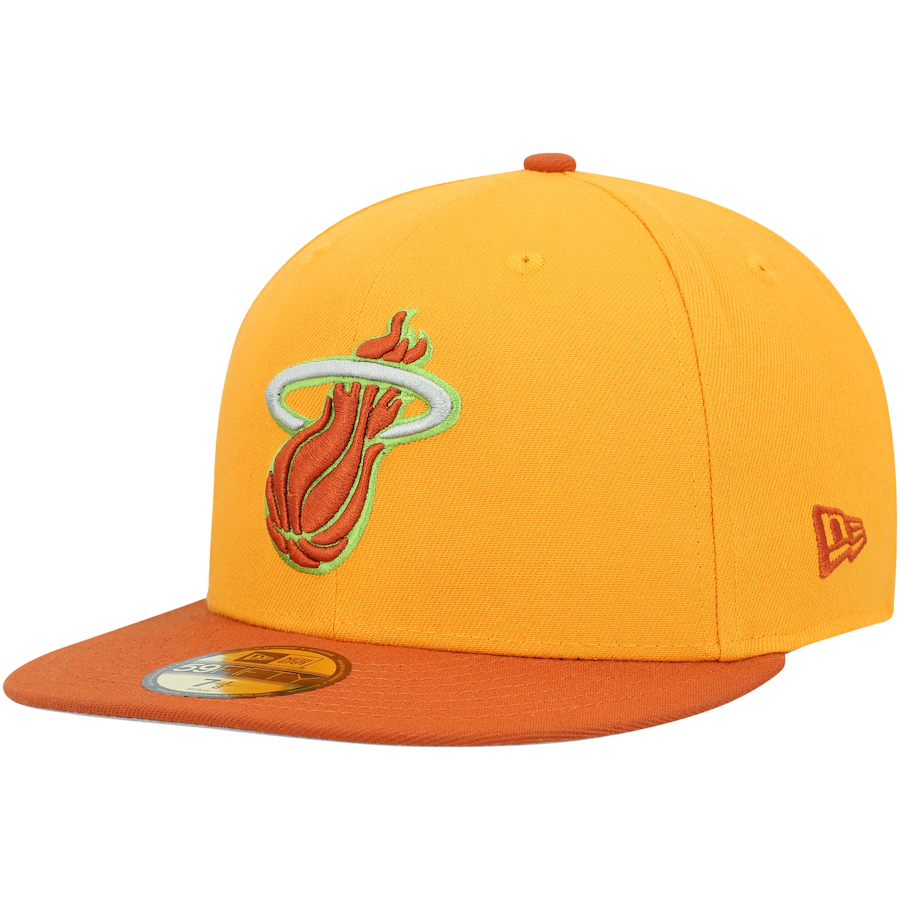New Era Miami Heat Gold/Rust 2022 59FIFTY Fitted Hat