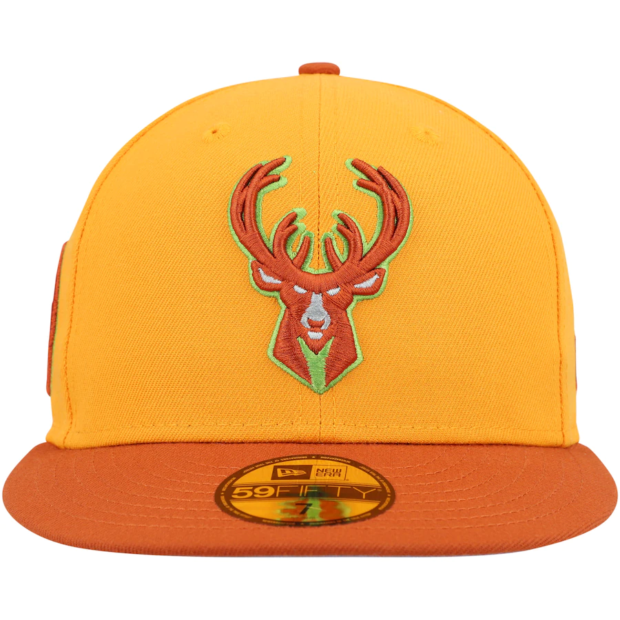 New Era Milwaukee Bucks Gold/Rust 2022 59FIFTY Fitted Hat