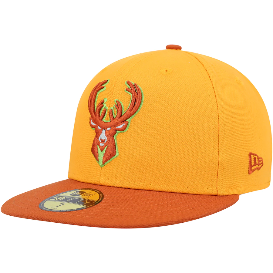 New Era Milwaukee Bucks Gold/Rust 2022 59FIFTY Fitted Hat