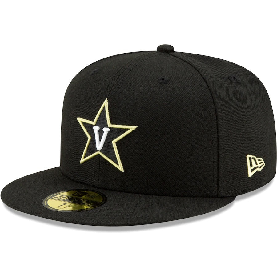 New Era Vanderbilt Commodores Black Logo Basic 59FIFTY Fitted Hat
