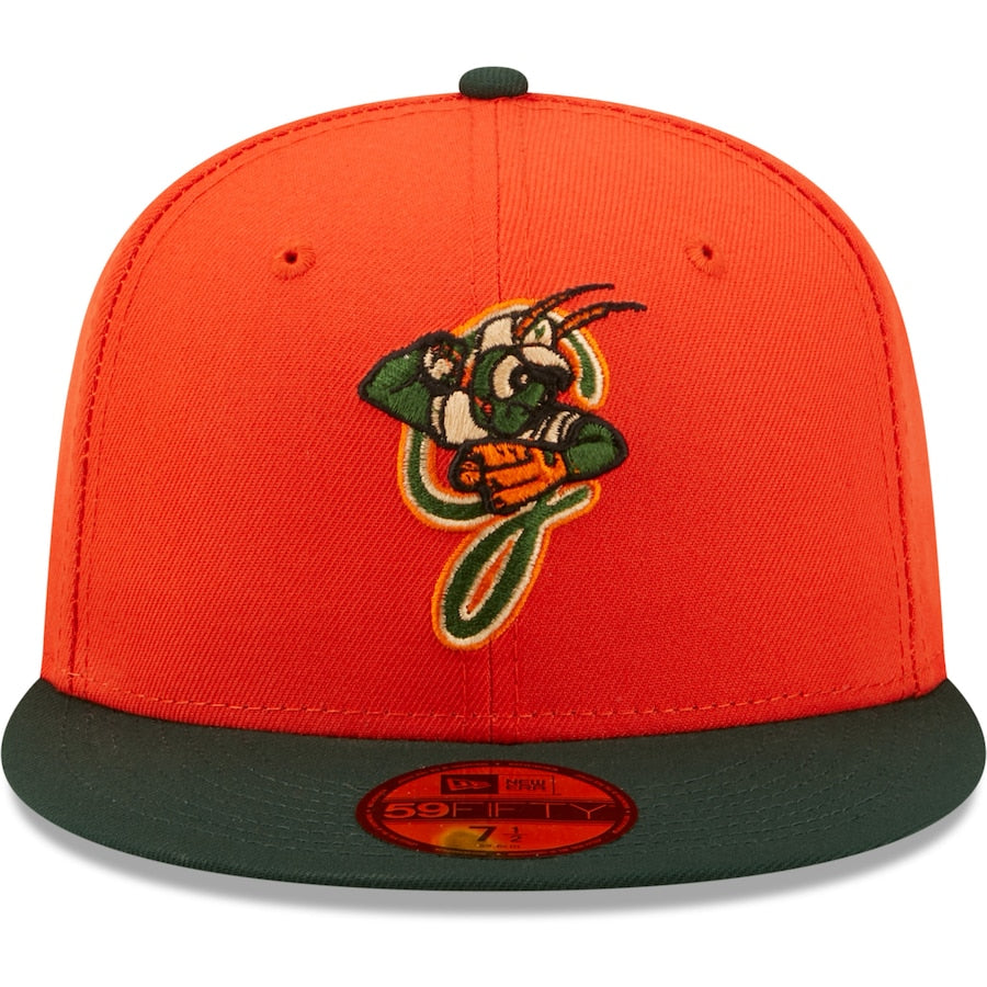 New Era Greensboro Grasshoppers Orange Authentic Collection 59FIFTY Fi