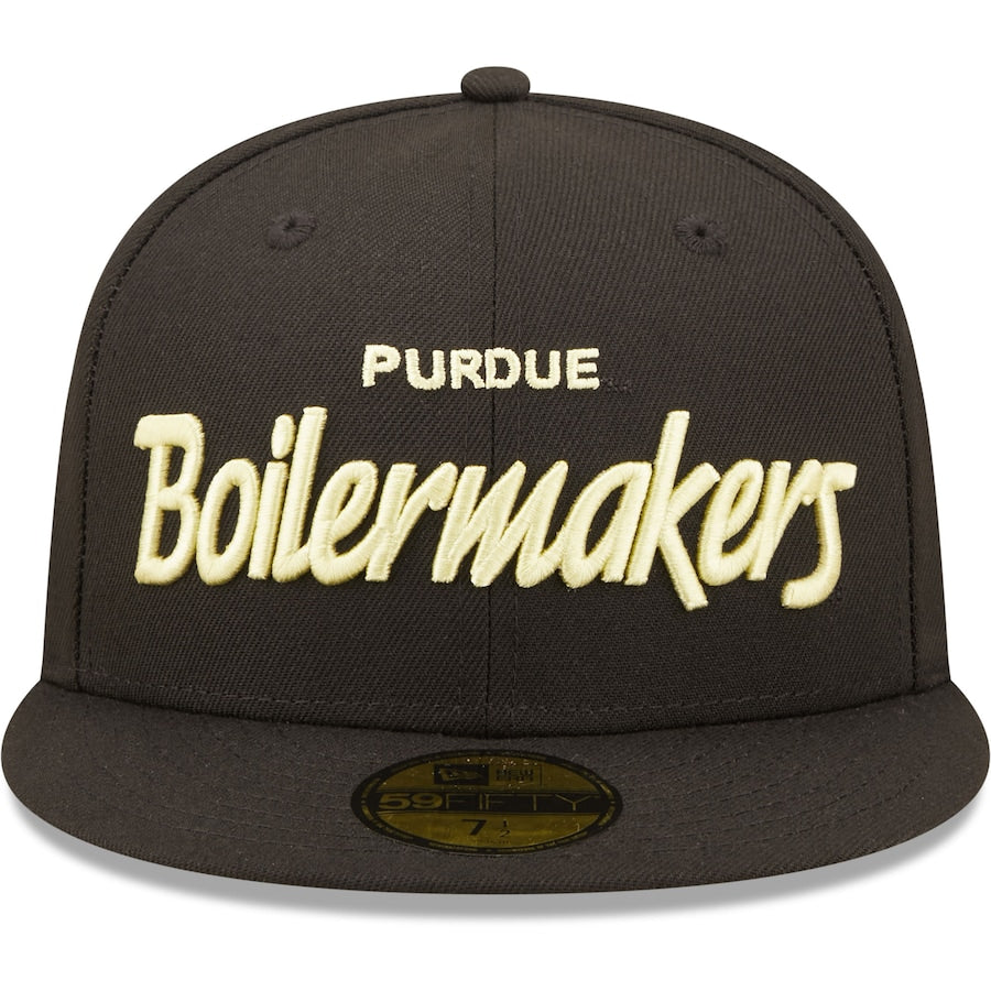 New Era Purdue Boilermakers Black Griswold 59FIFTY Fitted Hat