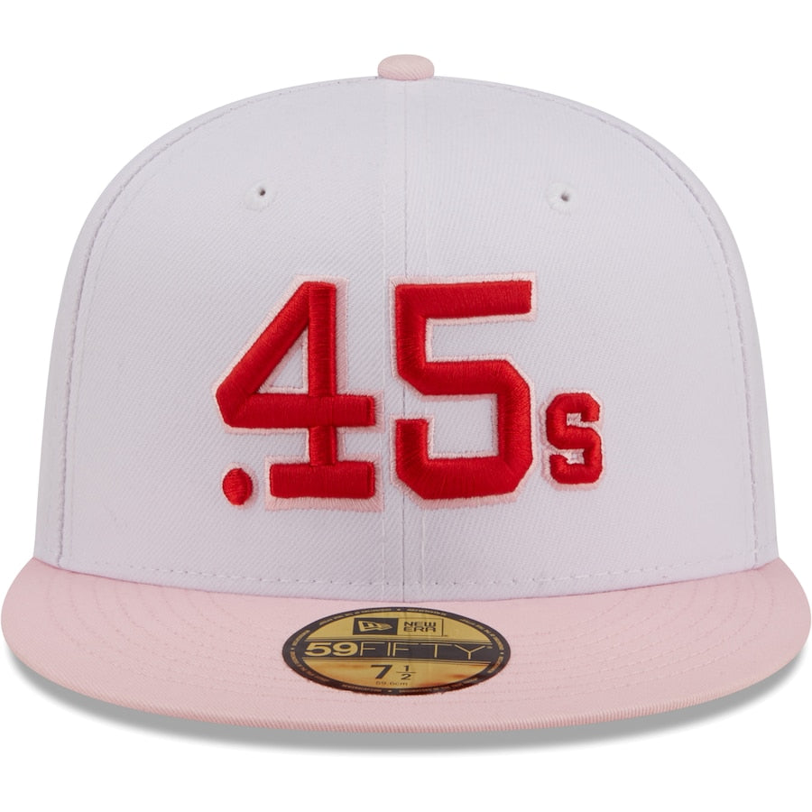 New Era Houston Colt .45's White/Pink Scarlet Undervisor 59FIFTY Fitte