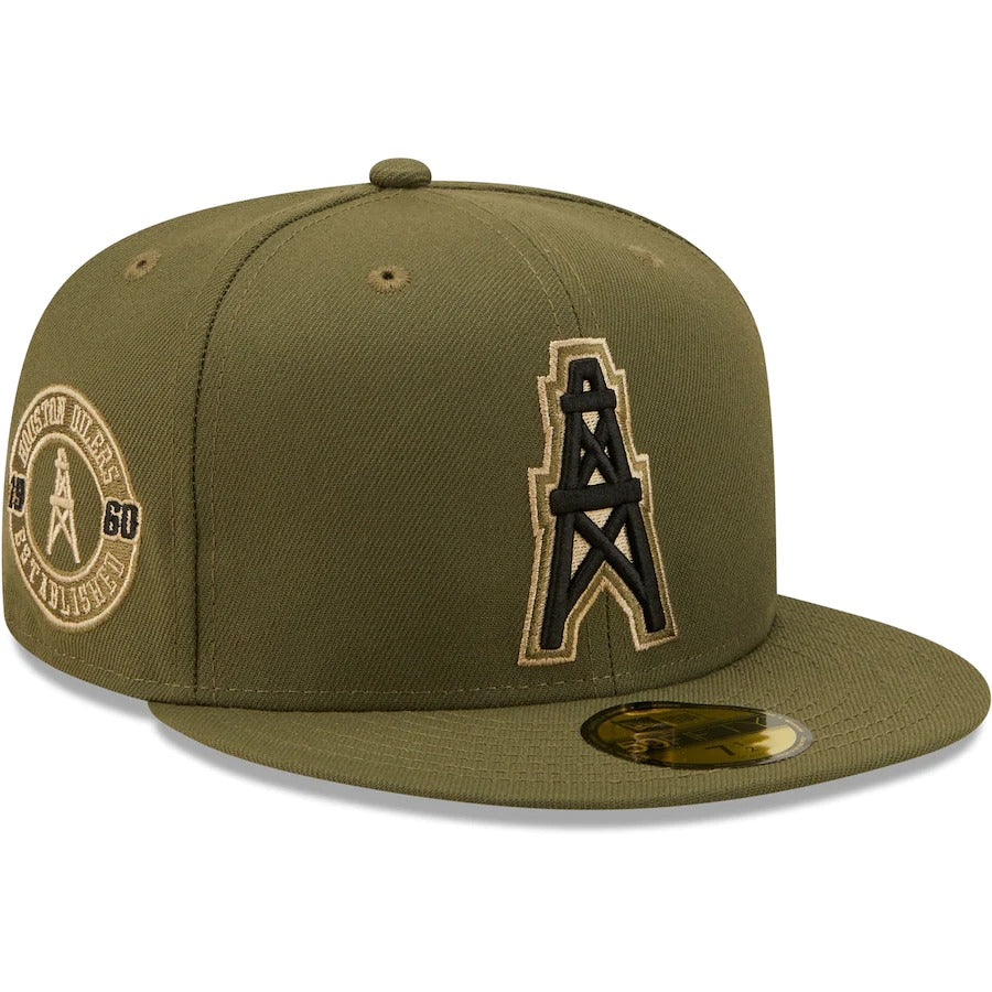 New Era Houston Oilers Olive Gridiron Classics Established 1960 Camo ...
